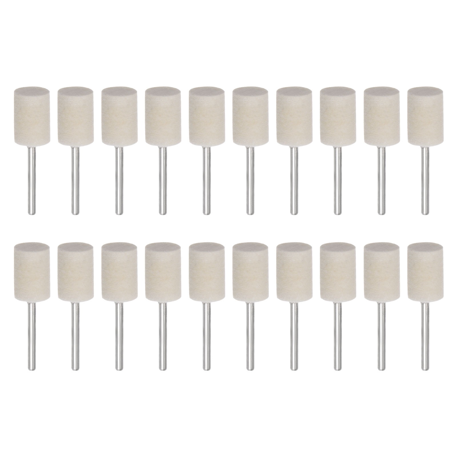 Wool Felt Mounted Mandrel 12mm x 17mm 1/8 Inch Shank Cylinder Bits, 20 ...