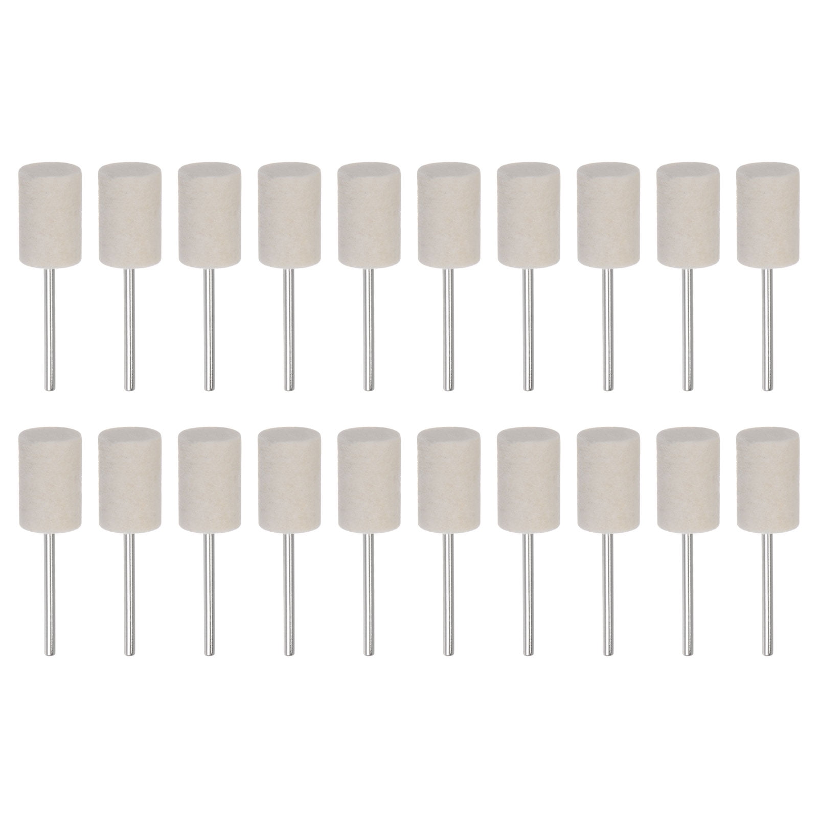 Wool Felt Mounted Mandrel 12mm x 18mm 1/10 Inch Shank Cylinder Bits, 20 ...