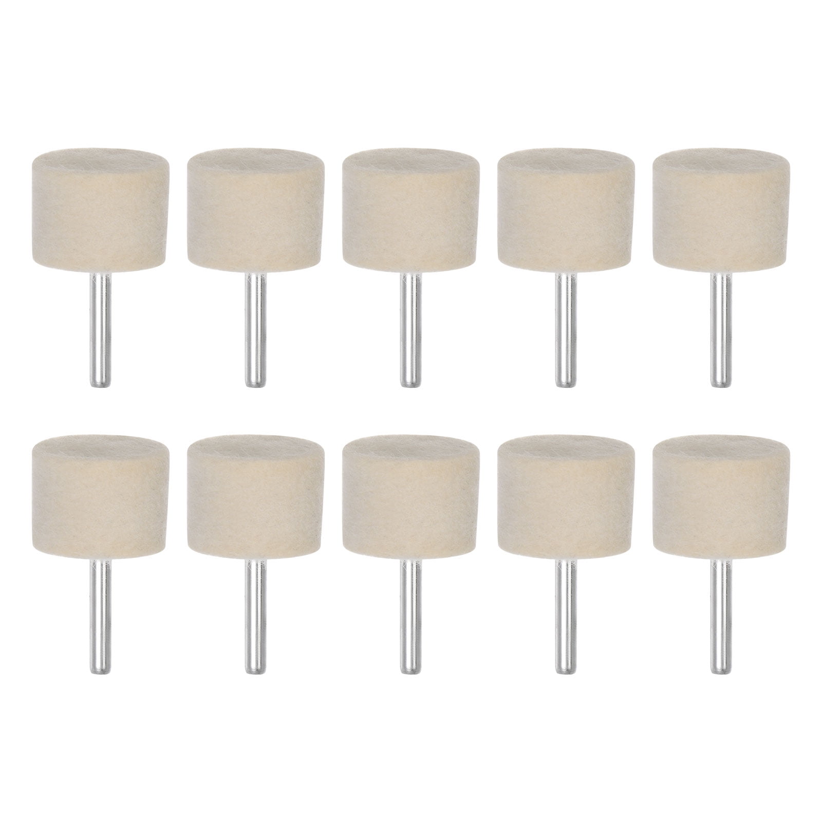 Wool Felt Mounted Mandrel 35mm x 27mm 1/4 Inch Shank Cylinder Bits, 10 ...