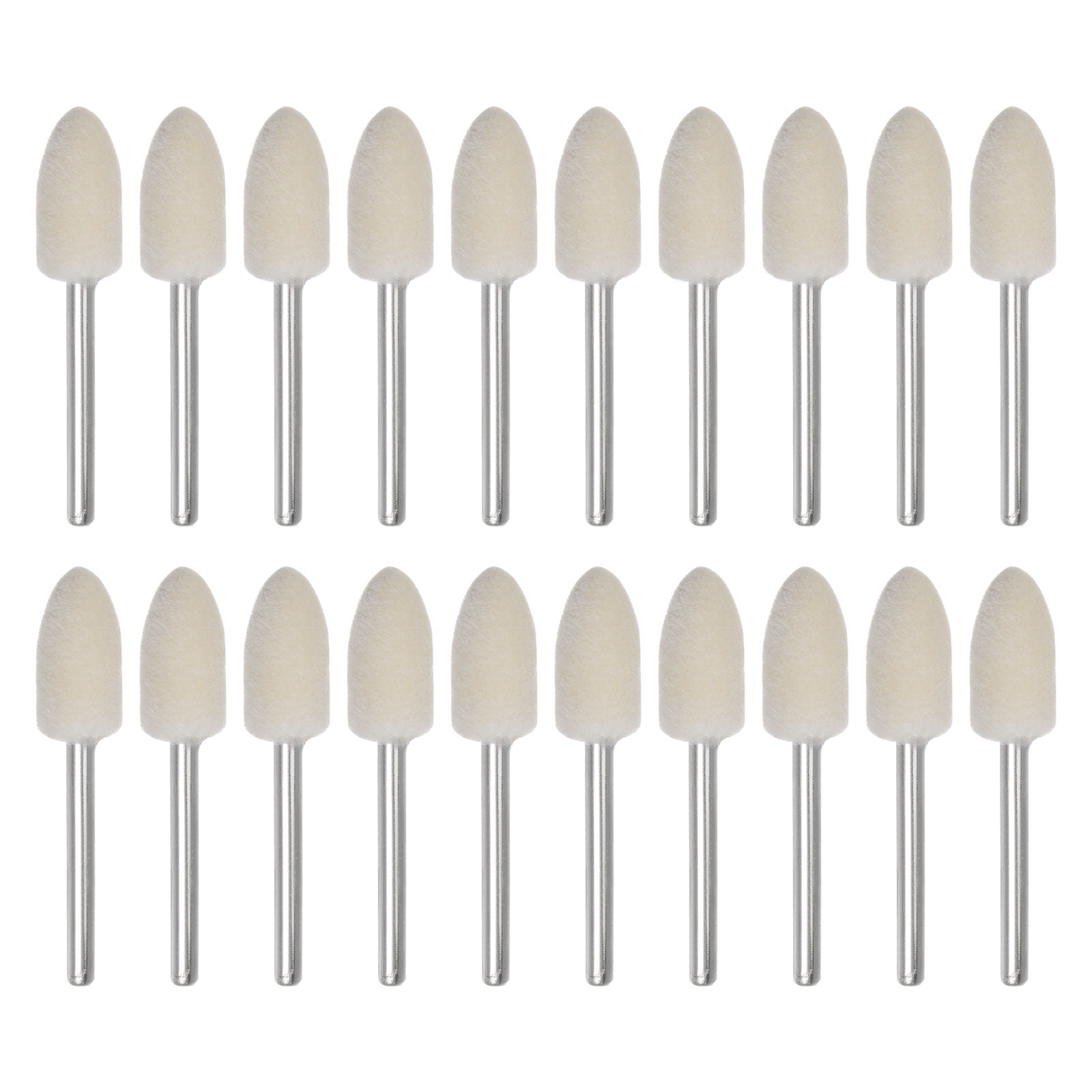 Wool Felt Mounted Mandrel 8mm x 16mm 1/8 Inch Shank Conical Bits, 20 ...