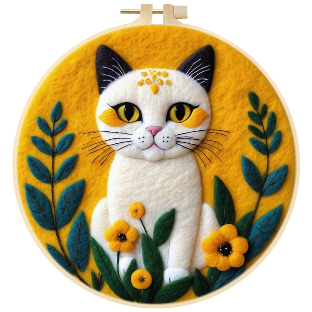 Wool Felt Painting Material Set DIY Felt Painting Kit with Tools Needle ...