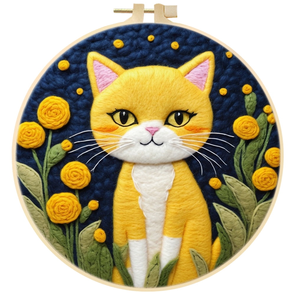 Wool Felt Painting Material Set DIY Felt Painting Kit with Tools Needle ...