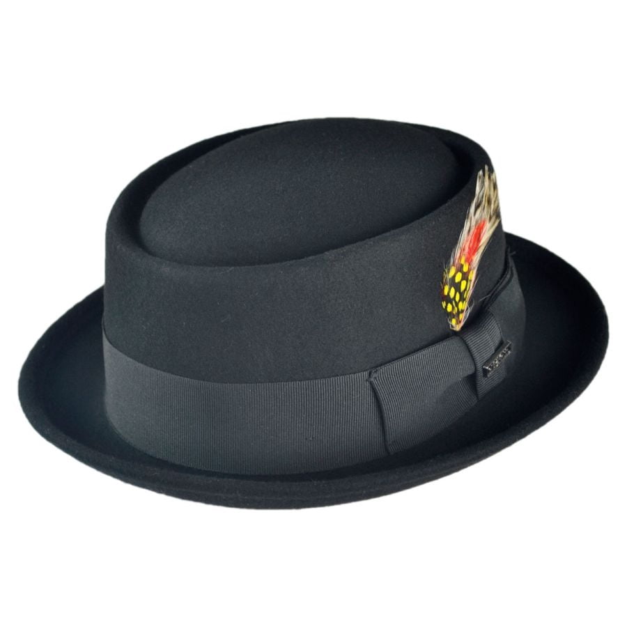 Wool Felt Pork Pie Hat - Black - XXL - Black - Walmart.com