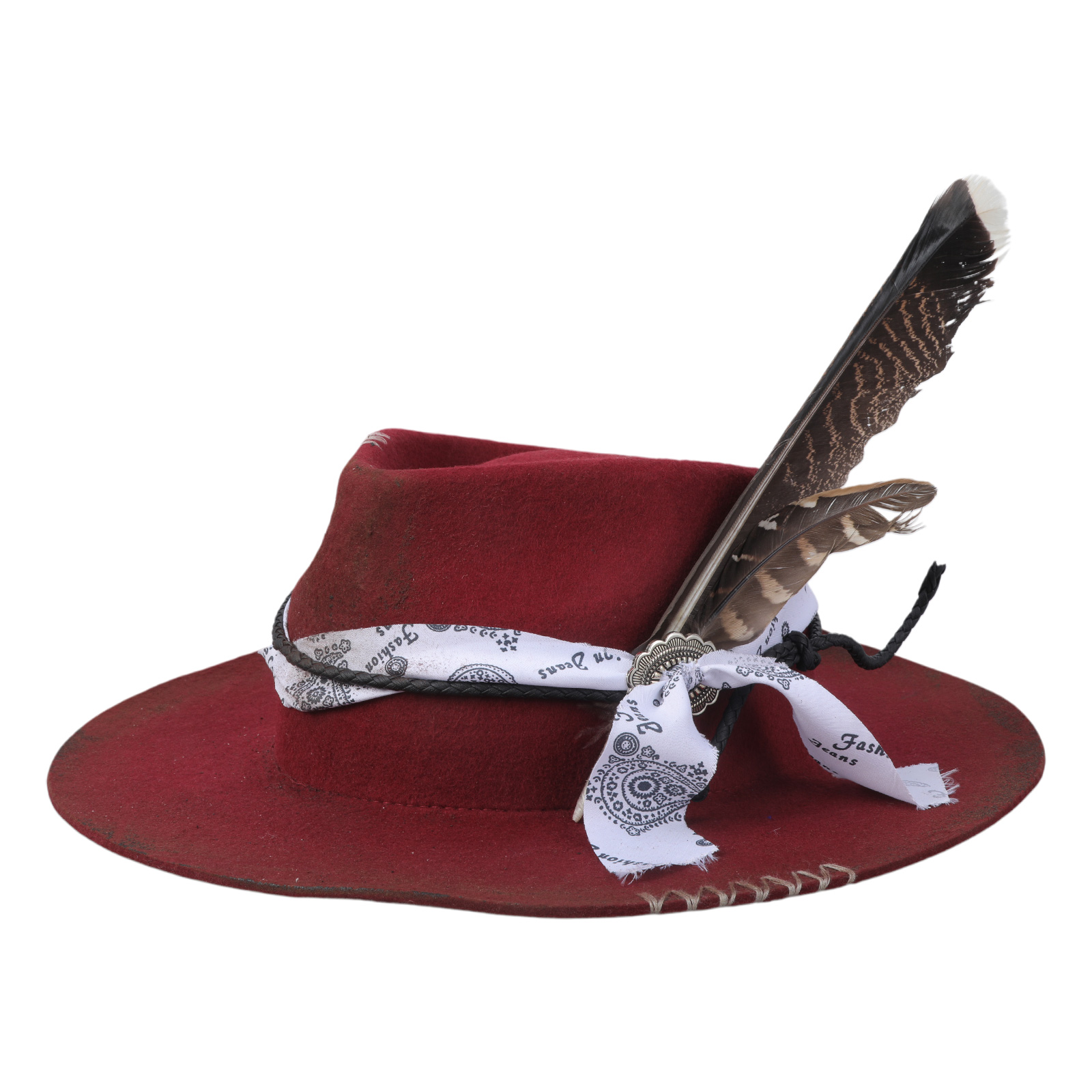Wool Homburg Fedoras Hat Exotic Belt Distressed Victorian Age Wool Top ...