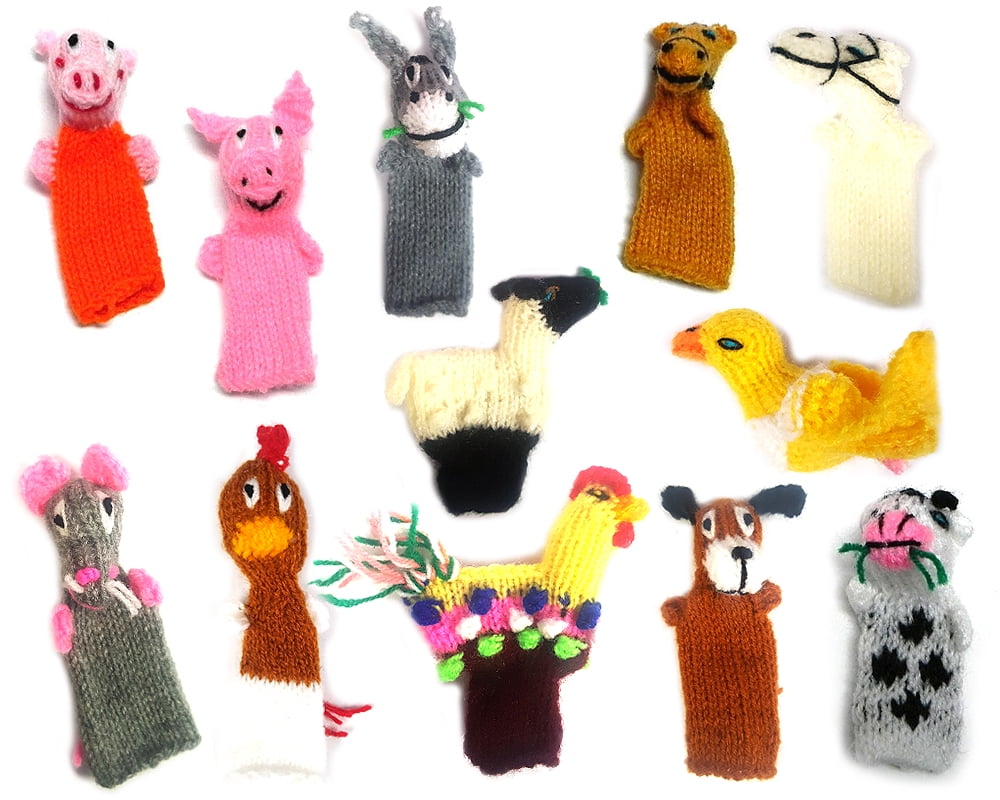 Customer reviews for Wool Knit Finger Puppets 12 Piece Set - Handmade ...