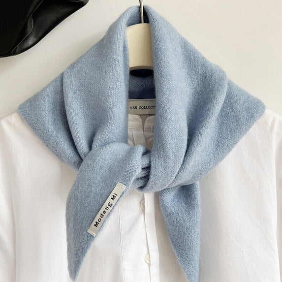 Wool Knitted Triangular Scarf Warm Warm Shawl New Triangle Knit Scarves ...