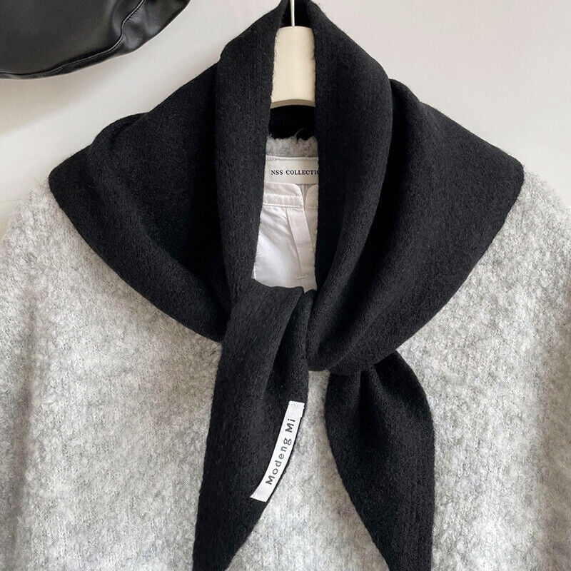 Wool Knitted Triangular Scarf Warm Warm Shawl New Triangle Knit Scarves ...