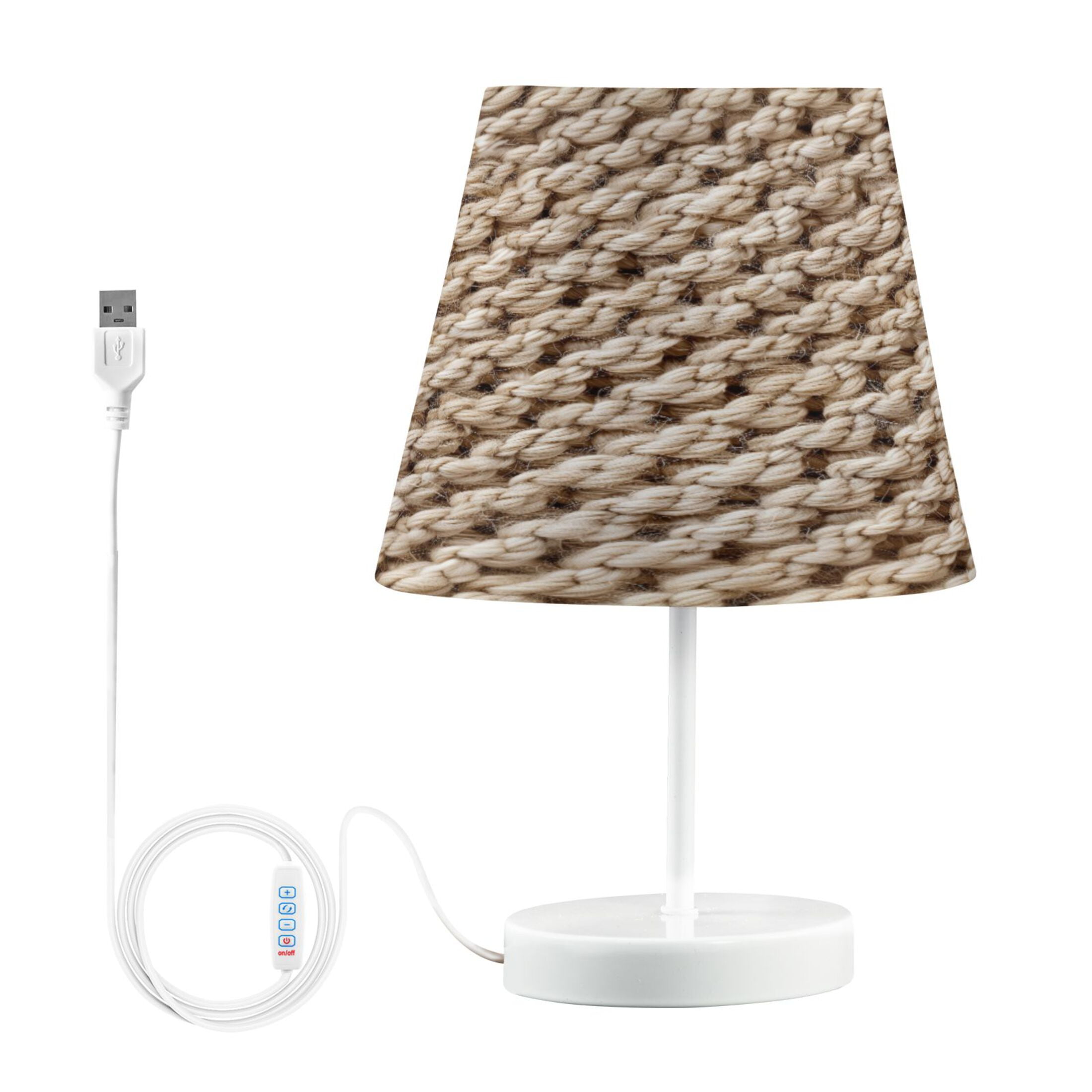 Wool Knitting Pattern Desk Lamp LED Table Nightstand Lamps with 3 Color ...