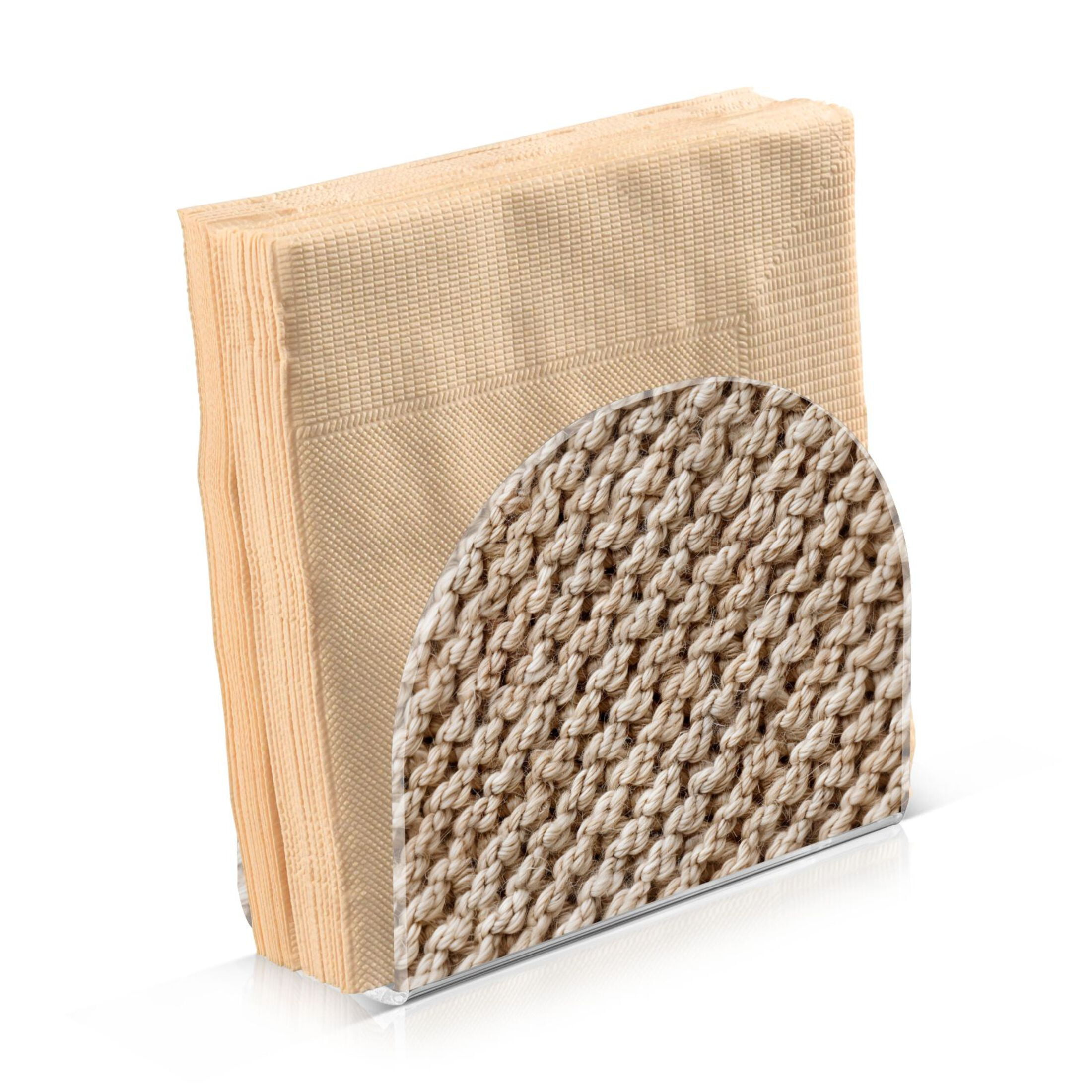 Wool Knitting Pattern Napkin Holder for Table 2 Pcs Acrylic Clear ...
