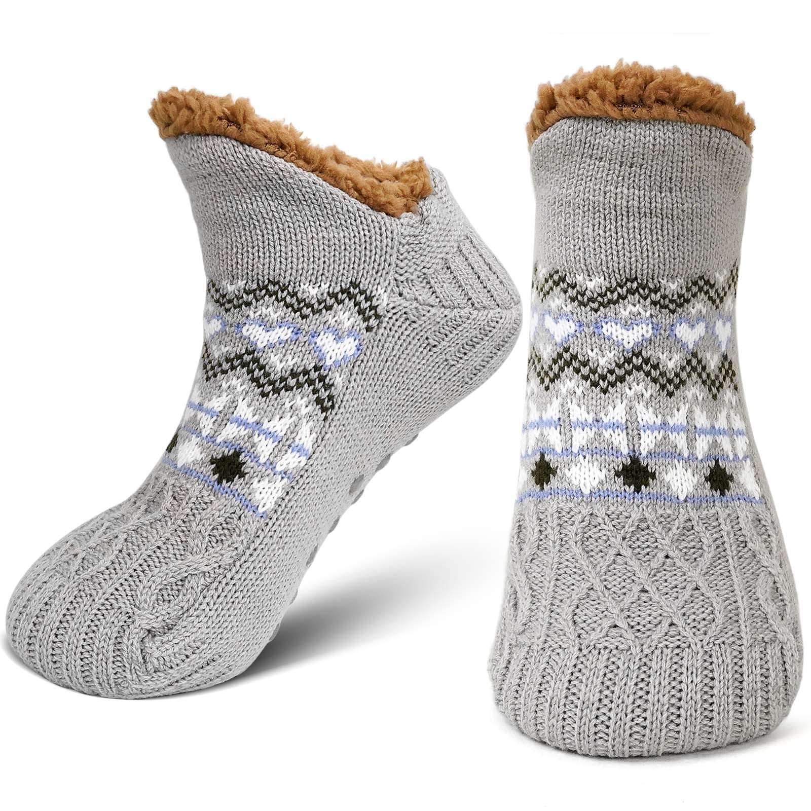 Slipper Socks, PUTUO Fuzzy Socks, Thermal Cozy Warm Fluffy Winter Warm ...