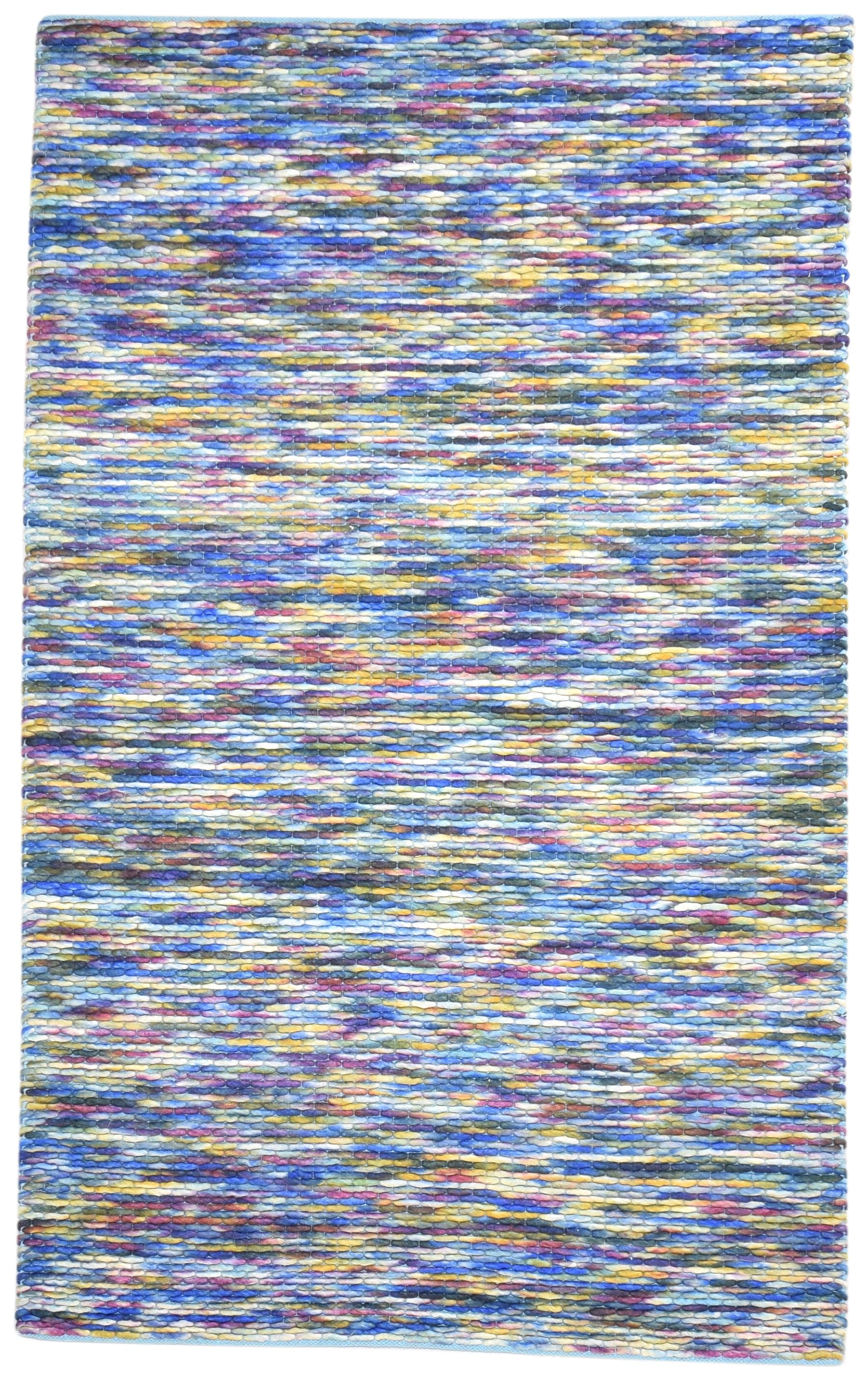 Wool Multi Color Rug 5' X 8' Modern Braided Bohemian Abstract Room Size ...