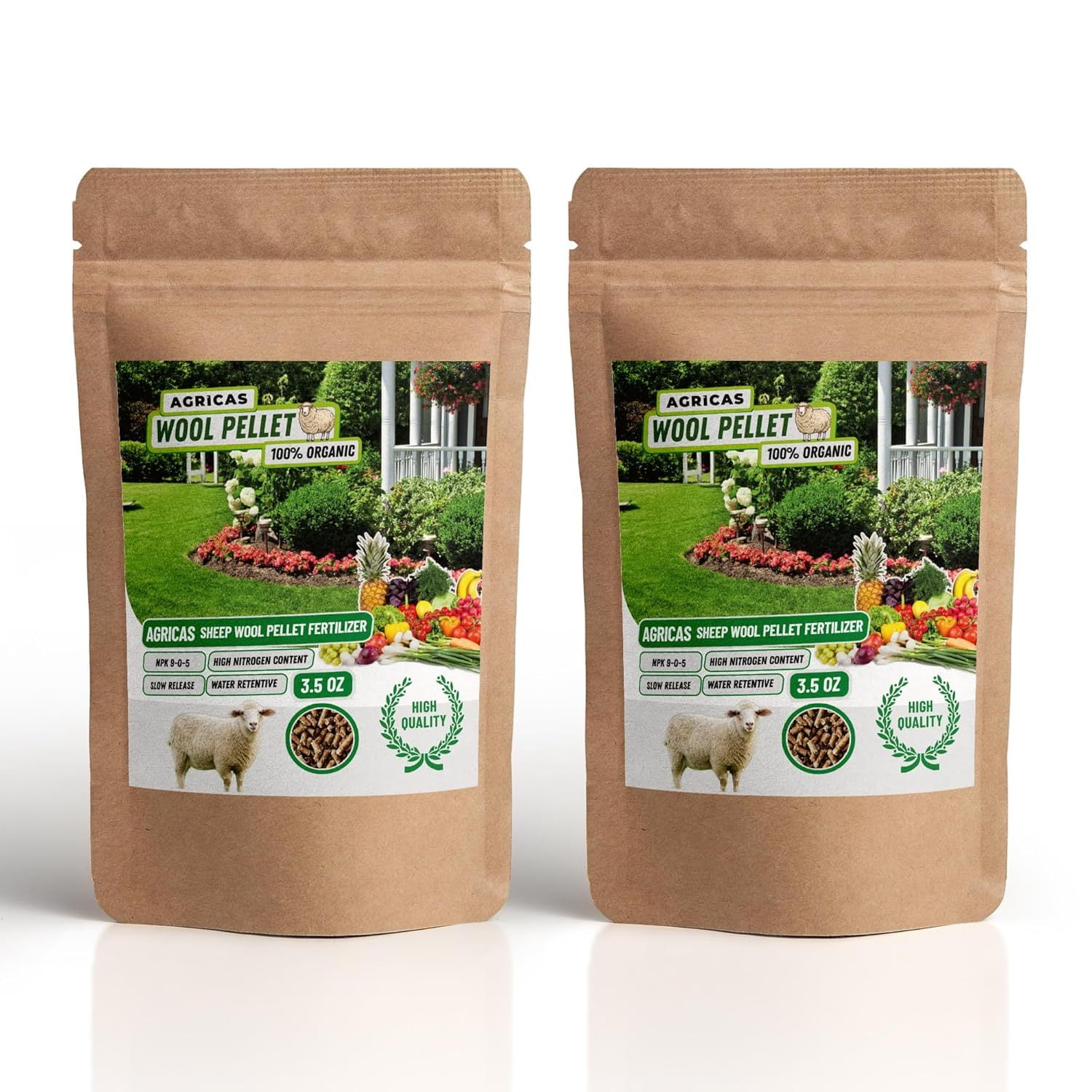 Wool Pellet Organic Fertilizer (2 * 3.5 oz), Made of Sheep Wool, Water ...