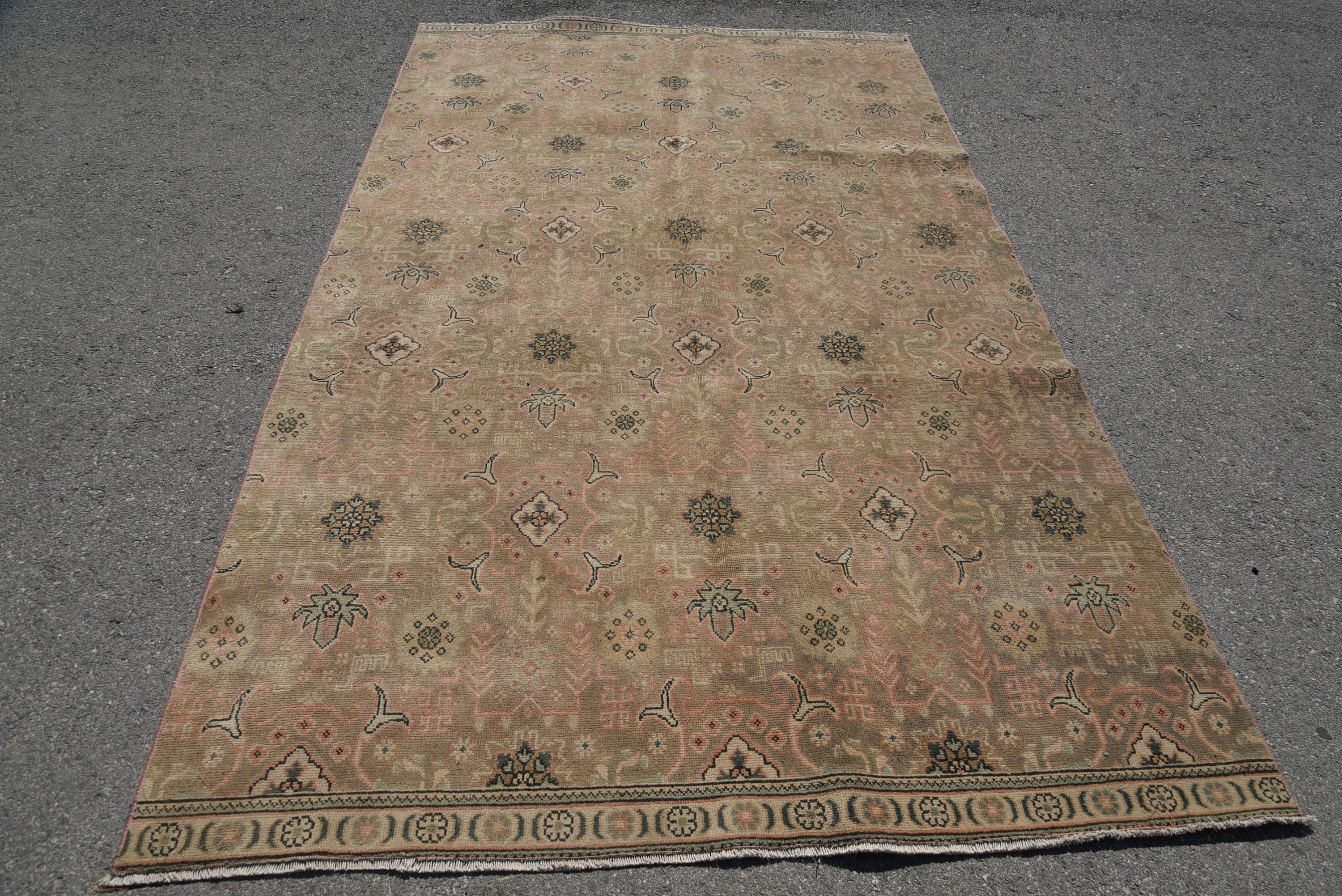 Wool Rug, 6x10.3 ft Large Rugs, Turkish Rugs, Vintage Rug, Moroccan Rug ...