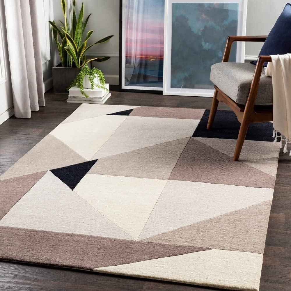 Wool Rug Tufted Hand Carpet Area Living Modern Bedroom room Room ...