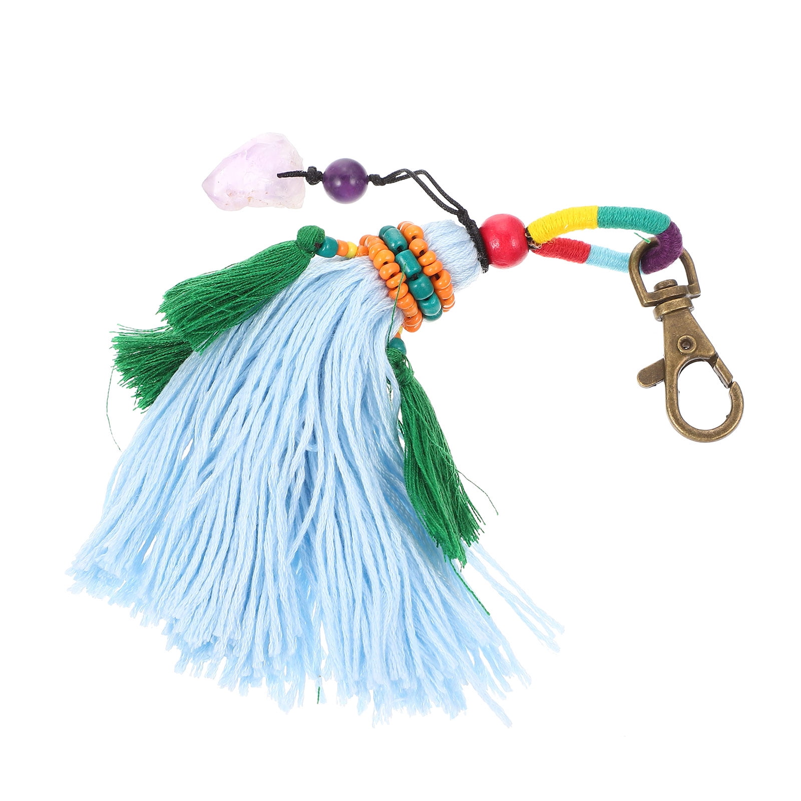 Wool Tassel Pendant Fringe Mirror Car Yellow Keychain Women's Earrings ...