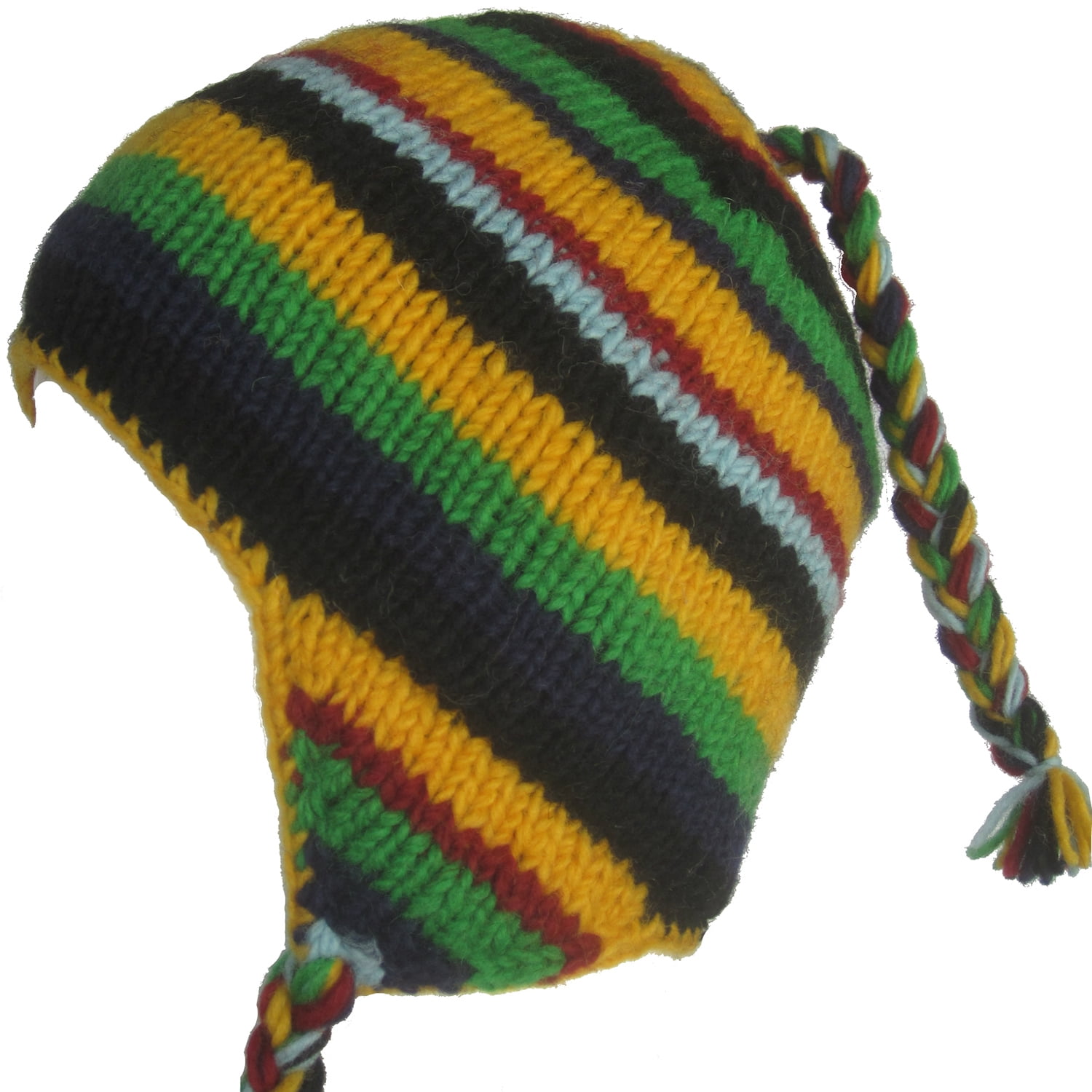 Wool Winter Chullo Beanie Fleece Lined Toque Cap Ear Flaps Sherpa ...