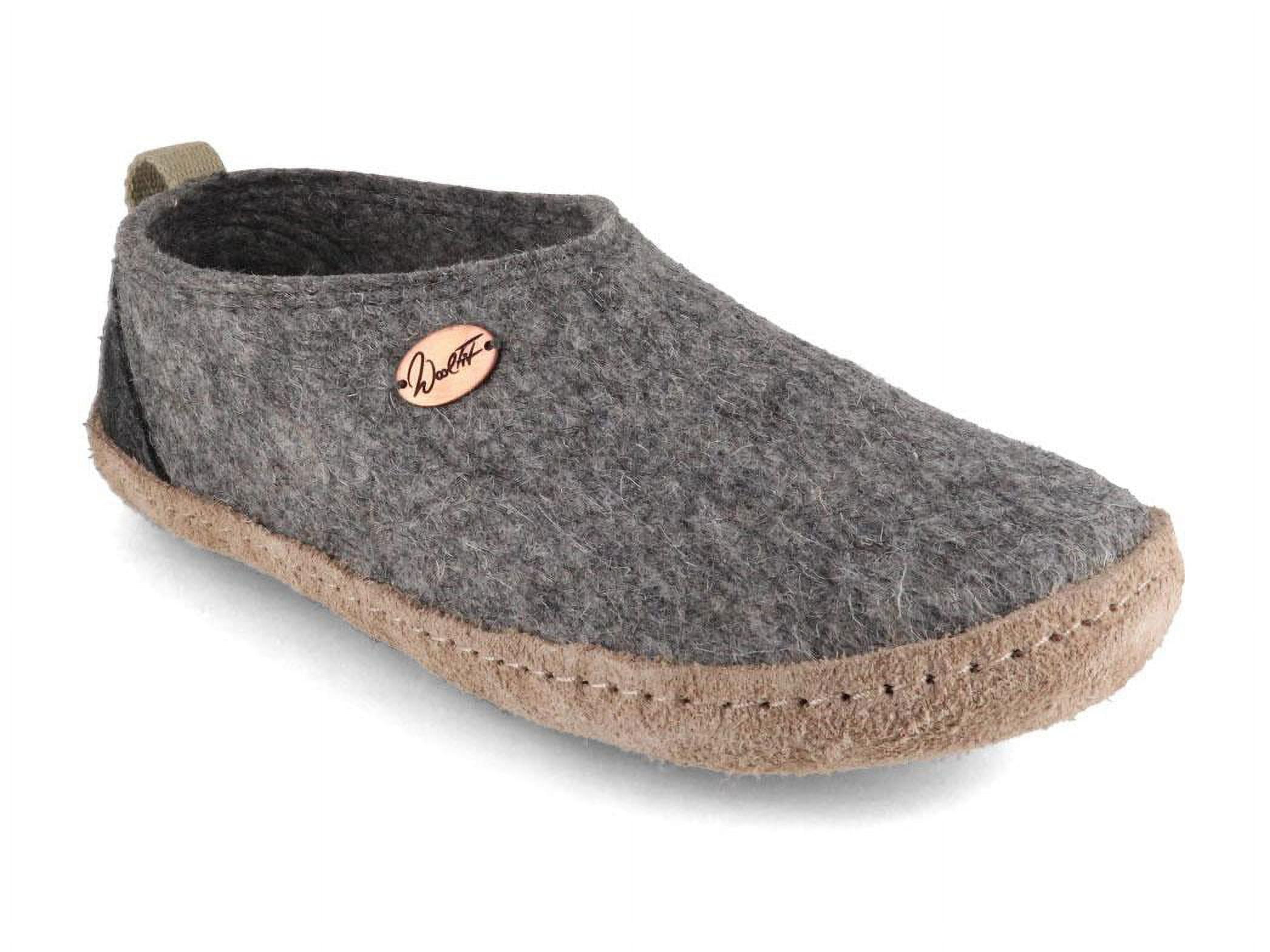 WoolFit® Highland | Unisex High Back Felt Slippers, light grey ...