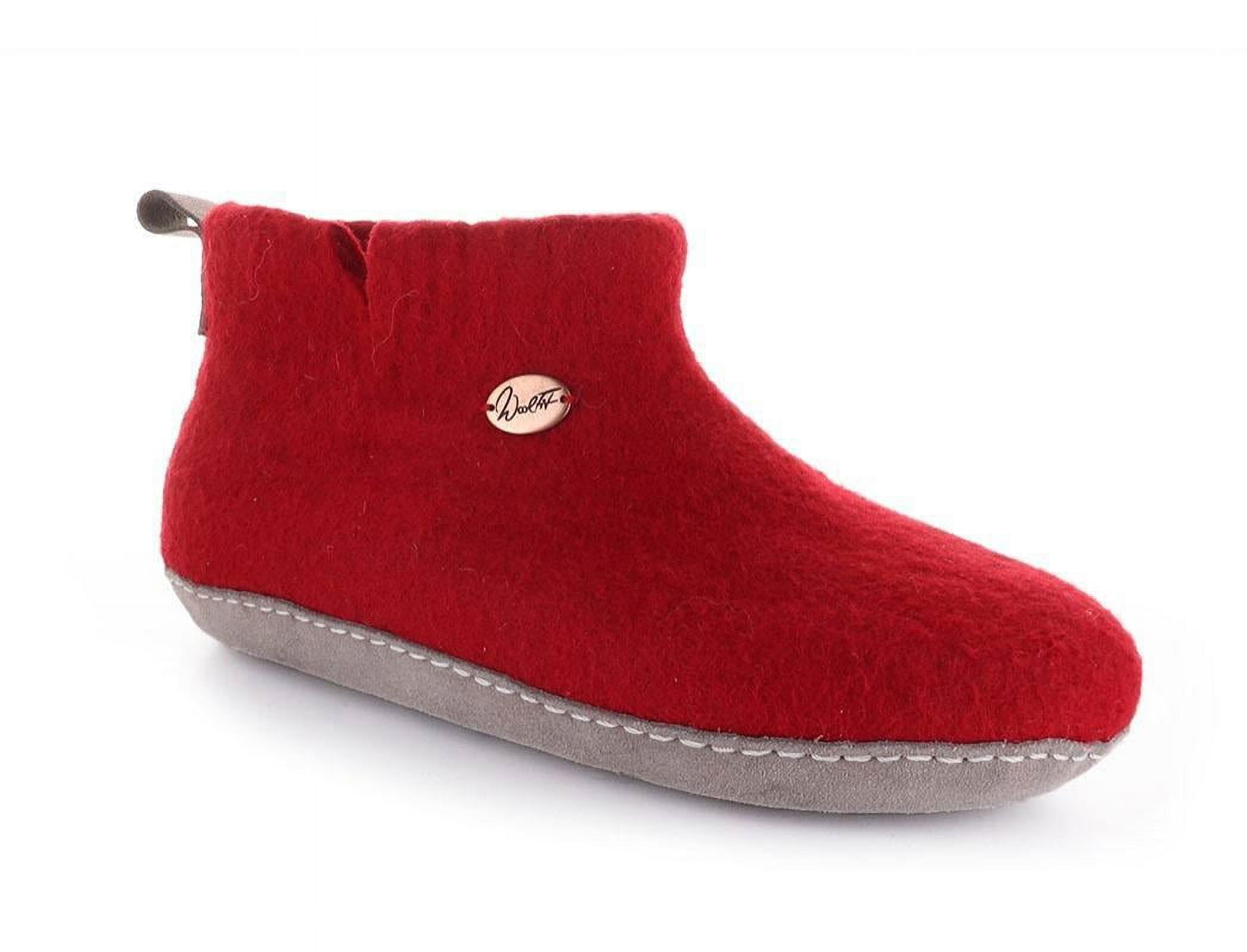 WoolFit® ankle high Felt Boots Slippers | Yeti, dark red - Walmart.com