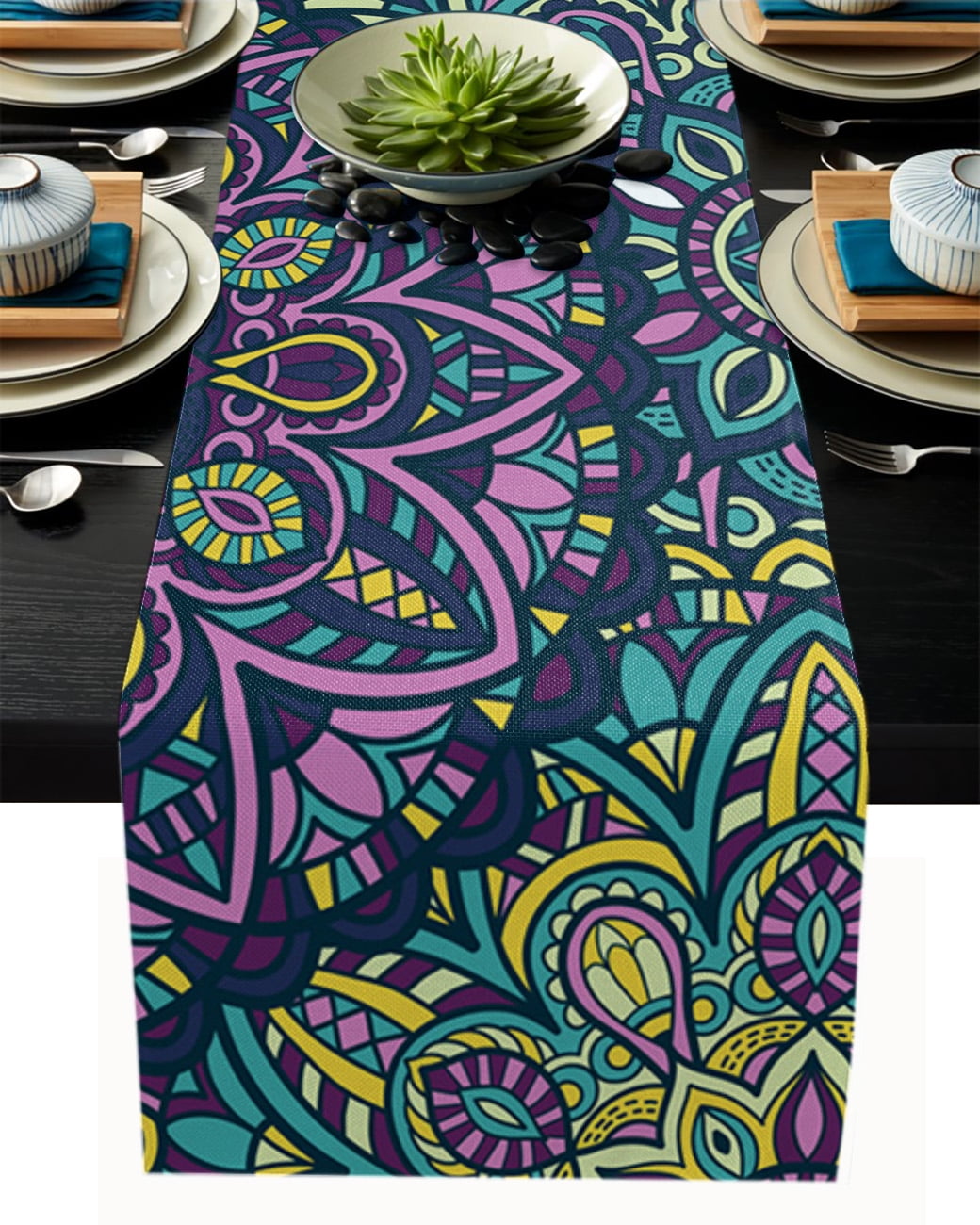 Woolen Totem Rhombus Table Runner ration Home r Dinner Table ration ...