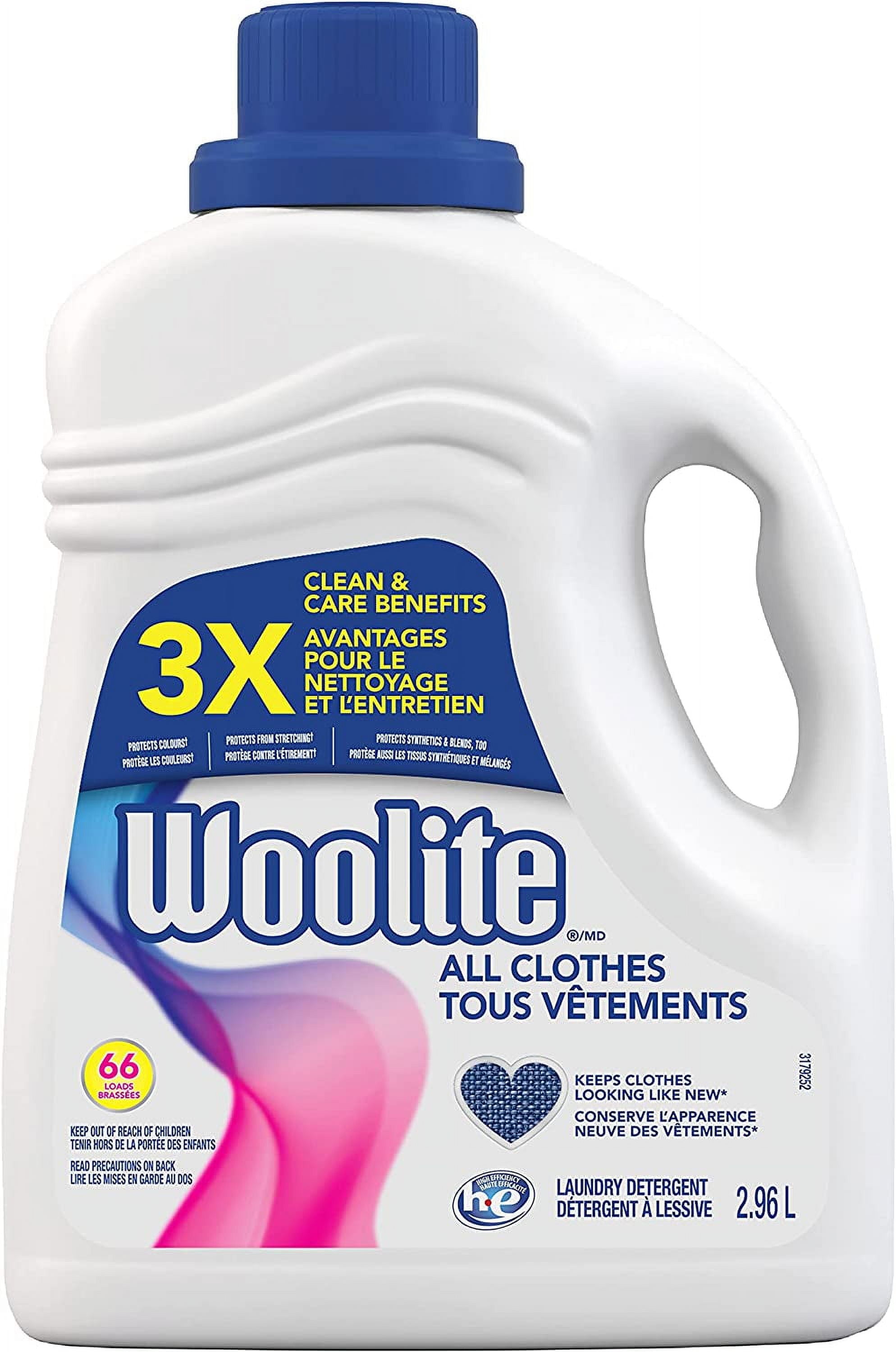 Woolite Laundry Detergent with Clean & Care Benefits, 2.96 L Bottle, 66 ...