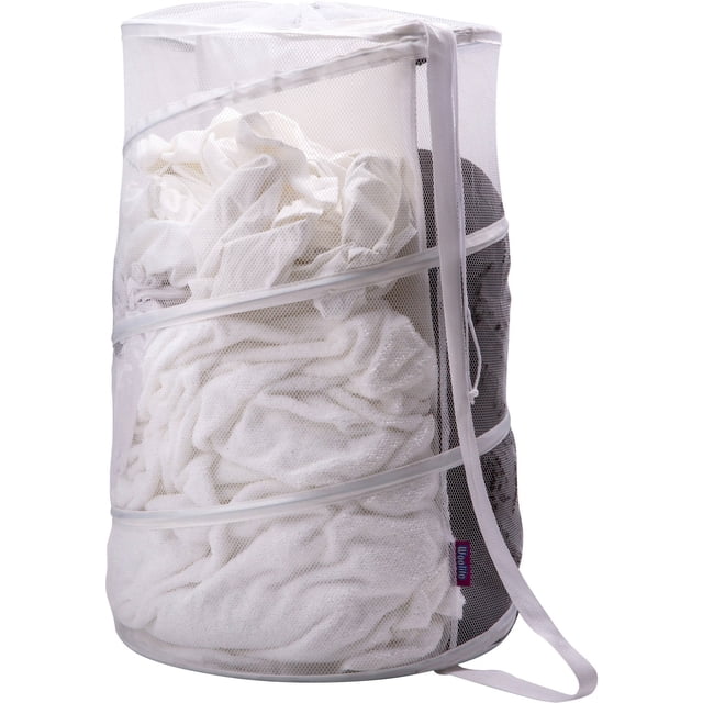Woolite Sanitized Large Mesh Pop-up Hamper with Divider - Walmart.com