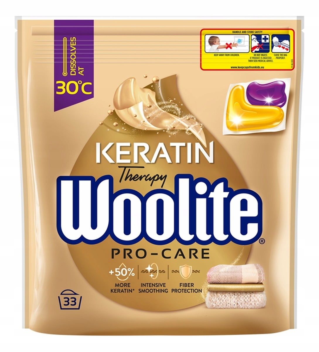 Woolite Laundry Detergent Capsules, Keratin Protection, 33 Caps, 1 Bag ...