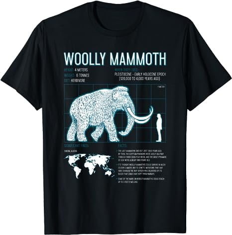 Woolly Mammoth Shirt Facts Extinct Animals Vintage Gifts - Walmart.com