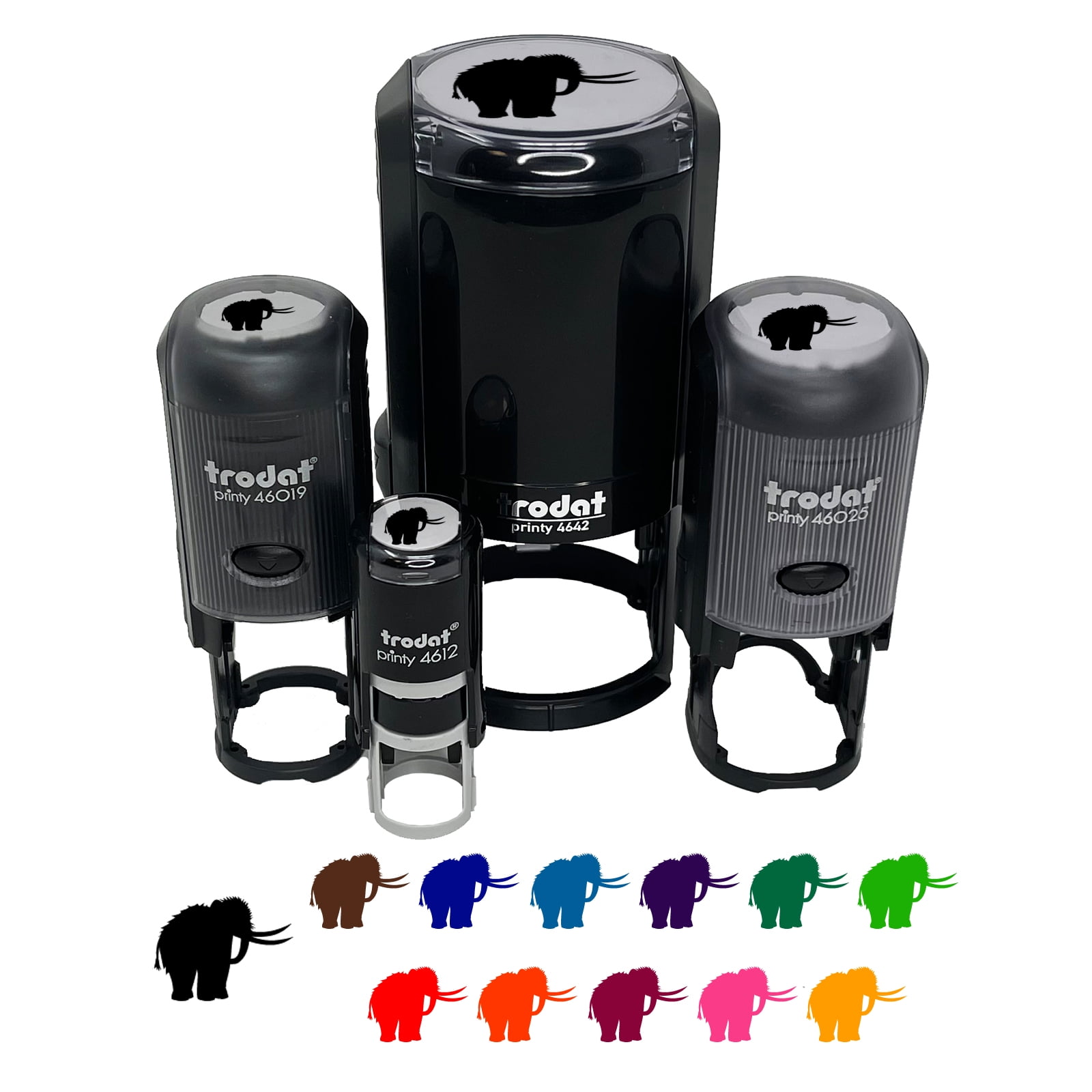 Woolly Mammoth Solid Self-Inking Rubber Stamp Ink Stamper - Blue Ink ...