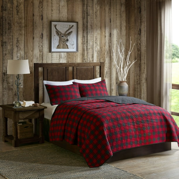 Woolrich Check Oversized Quilt Mini Set Red Full/Queen - Walmart.com