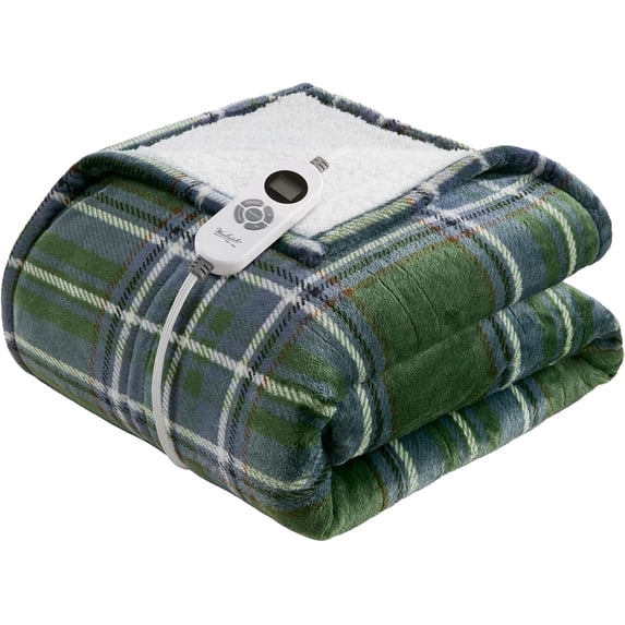 Woolrich Heated Throw Blanket with Ultra Soft Plush and Sherpa Reverse ...