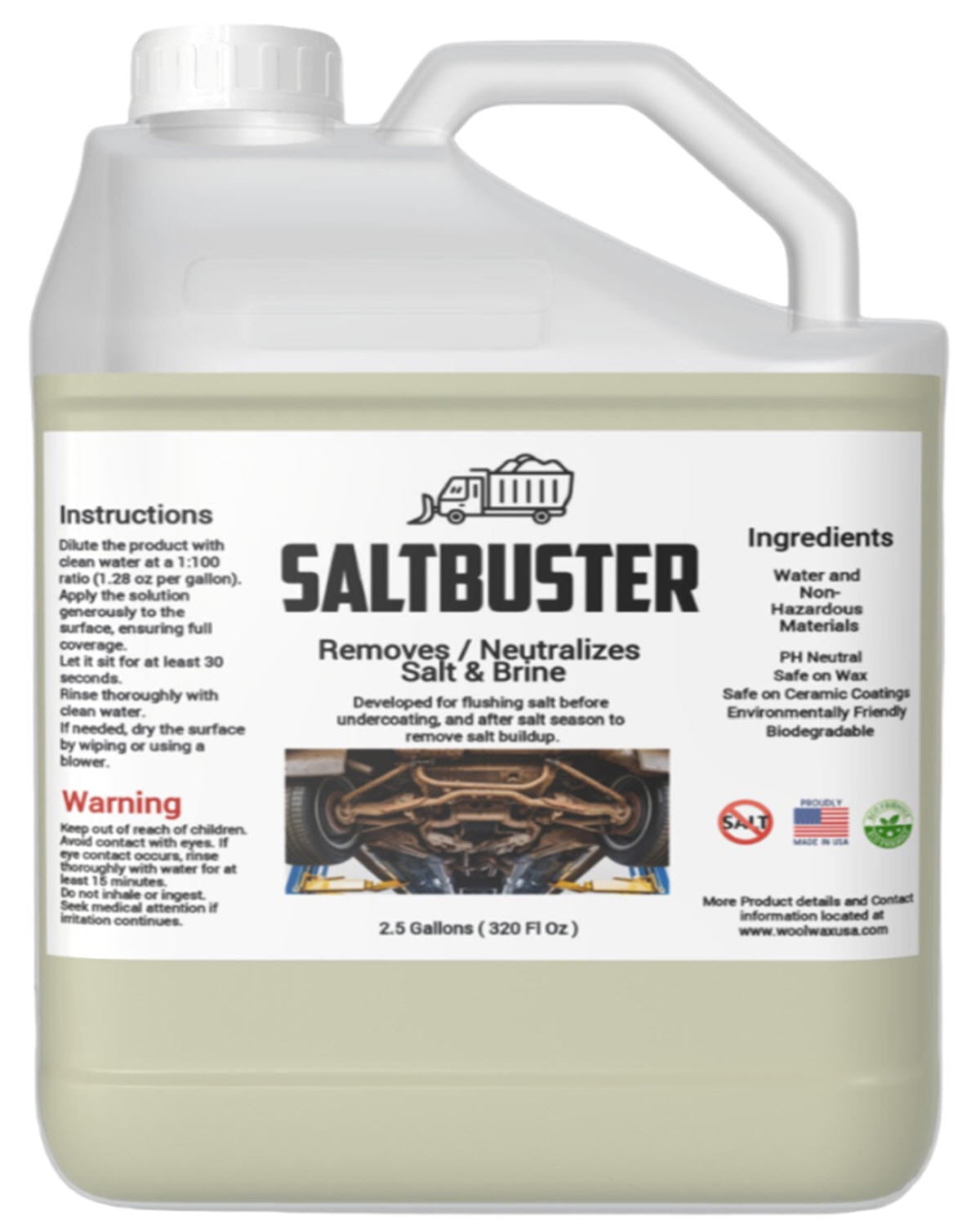 Woolwax SALTBUSTER Road Salt Remover/Neutralizer Auto/Truck 2.5 Gal ...