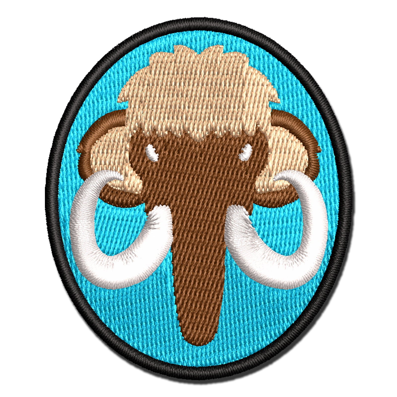 Wooly Mammoth Head Applique Multi-Color Embroidered Hook & Loop Patch - 3 Inch Medium - Walmart.com