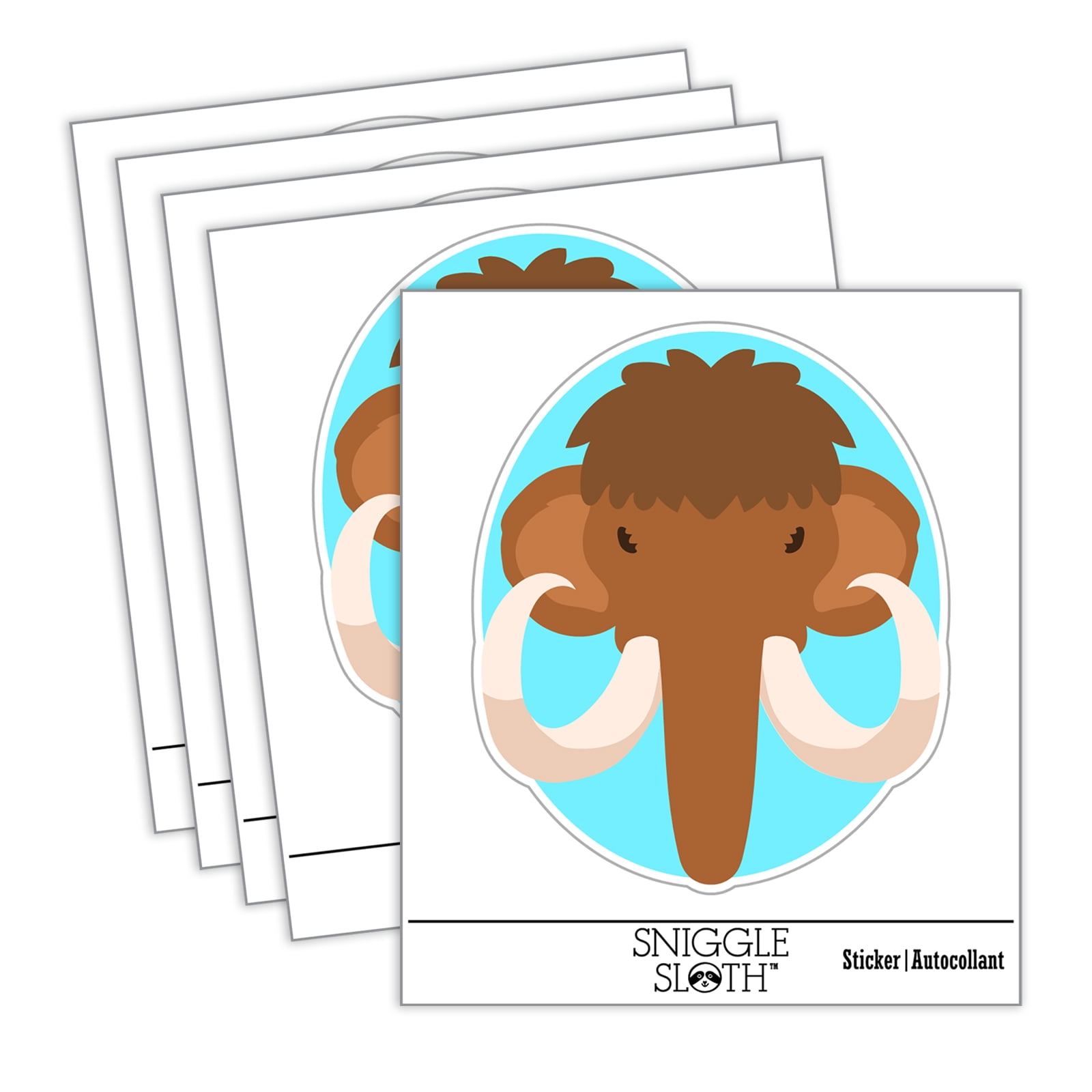 Wooly Mammoth Head Car Window Bumper Water Bottle Phone Tablet Laptop ...