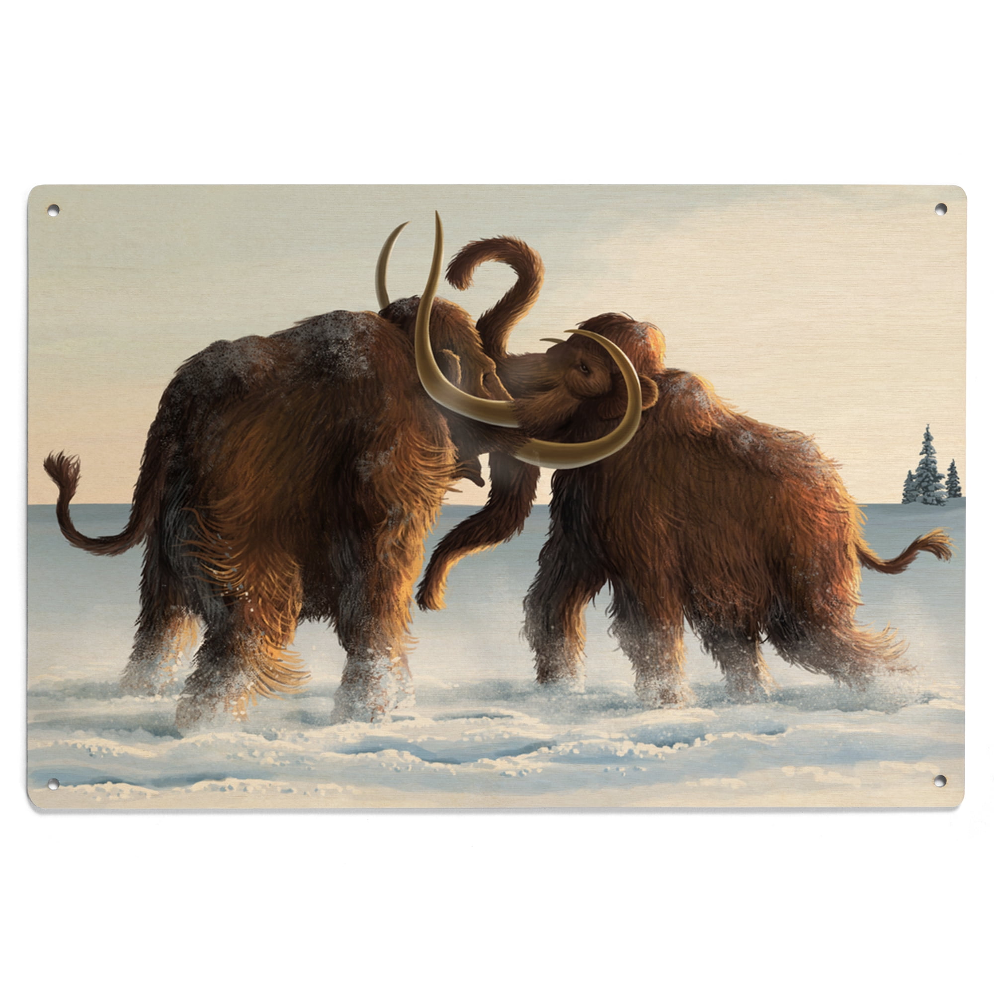 Wooly Mammoths Birch Wood Wall Sign (6x9 Rustic Home Decor, Ready to ...