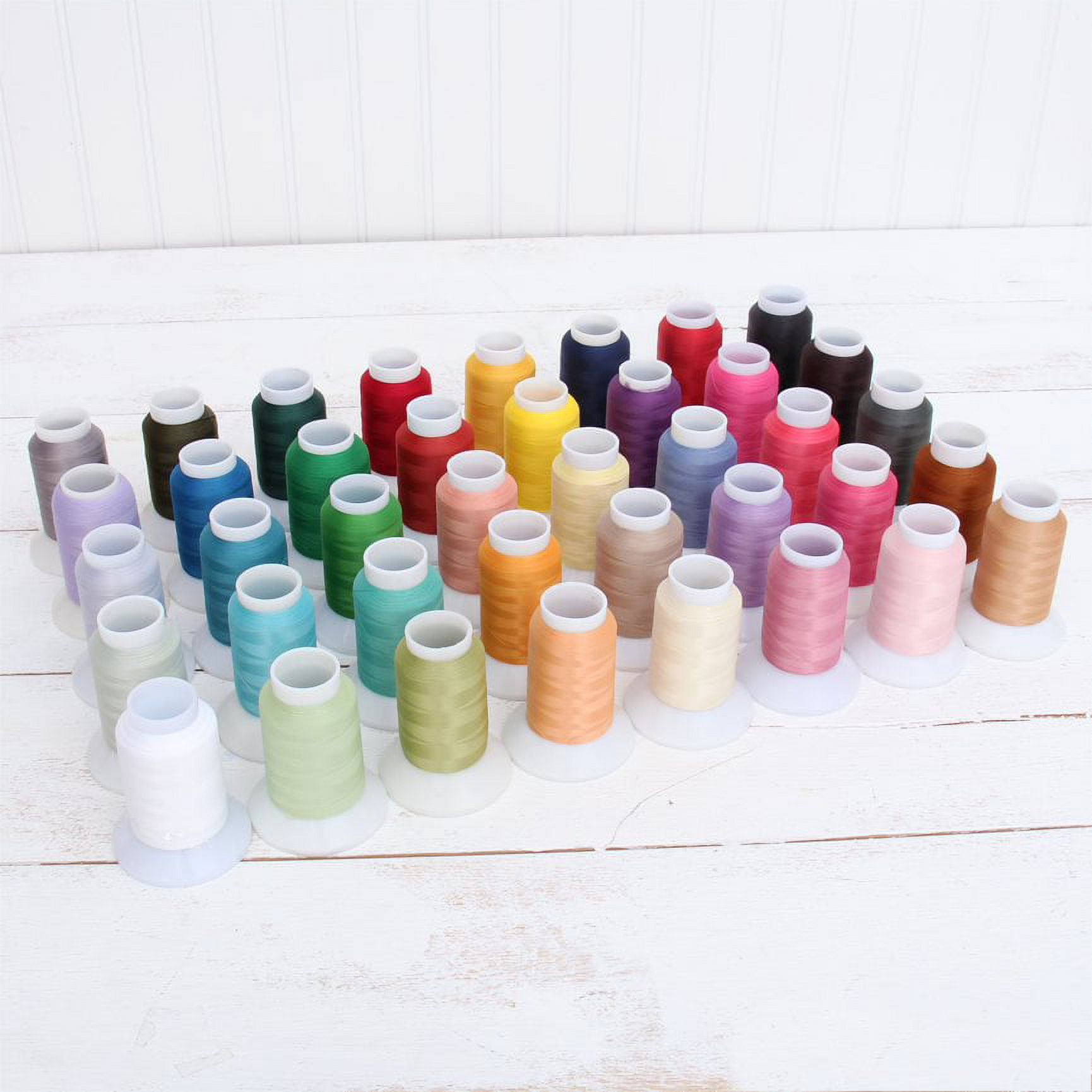 Wooly Nylon Thread by Threadart - 40 Color Set - 1000 Meter Spools ...
