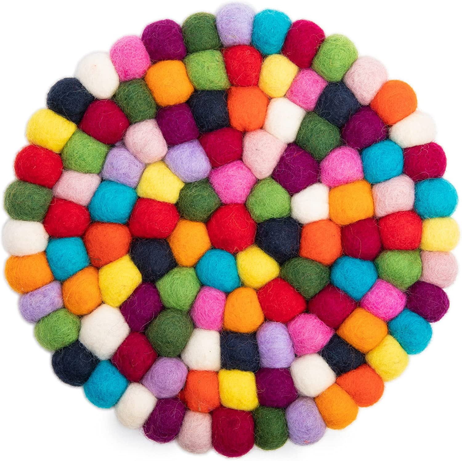 Woolygon Trivet, Pot Mat, Pot Holder Heat Resistant Durable Round Felt ...