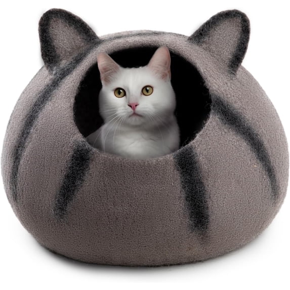 Woolygon Wool Cat Cave Bed - Handcrafted 100% Merino Wool, Eco-Friendly ...