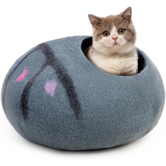 Woolygon - Wool Cat Cave Bed Handcrafted from 100% Merino Wool, Eco ...