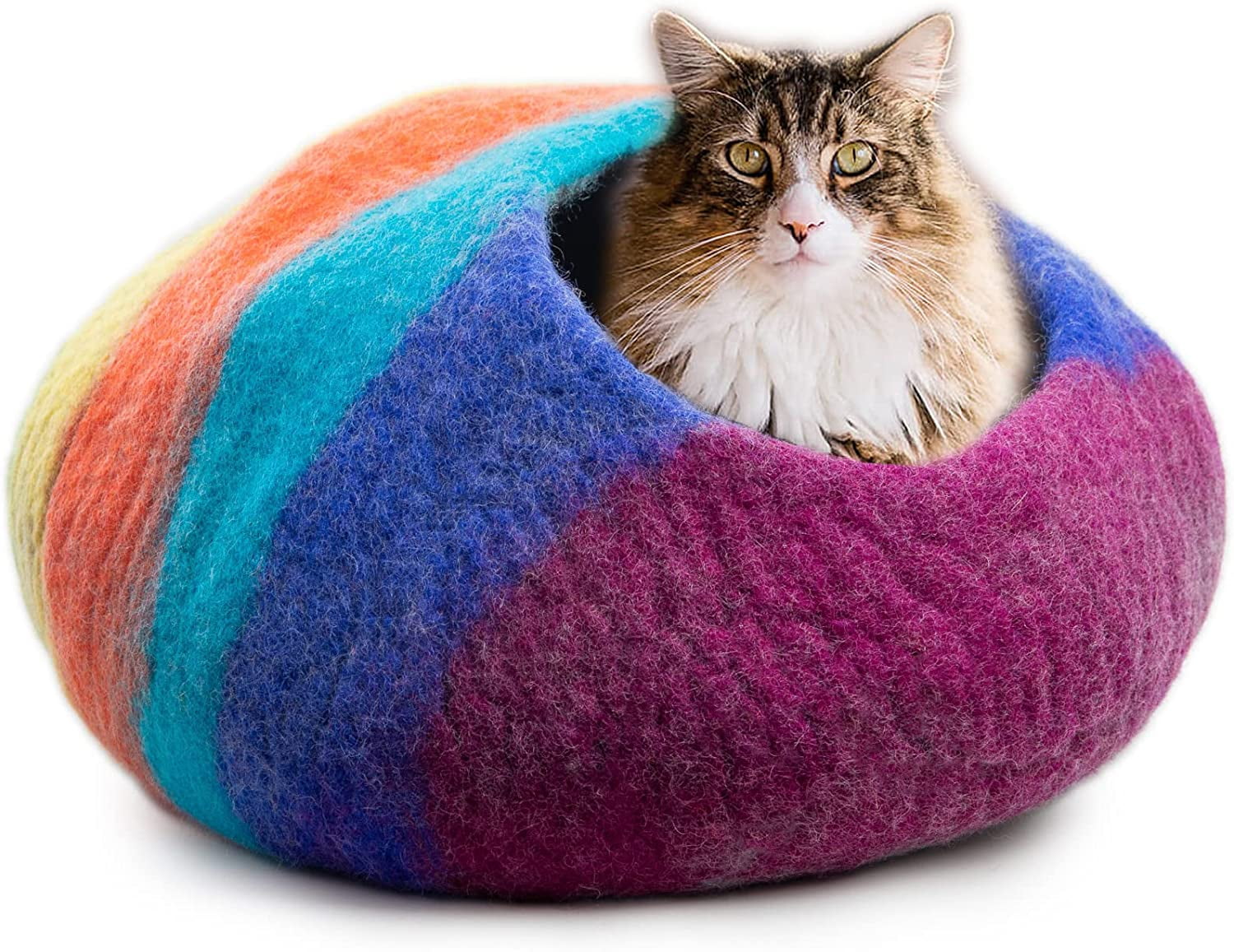 Woolygon - Wool Cat Cave Bed Handcrafted from 100% Merino Wool, Eco ...