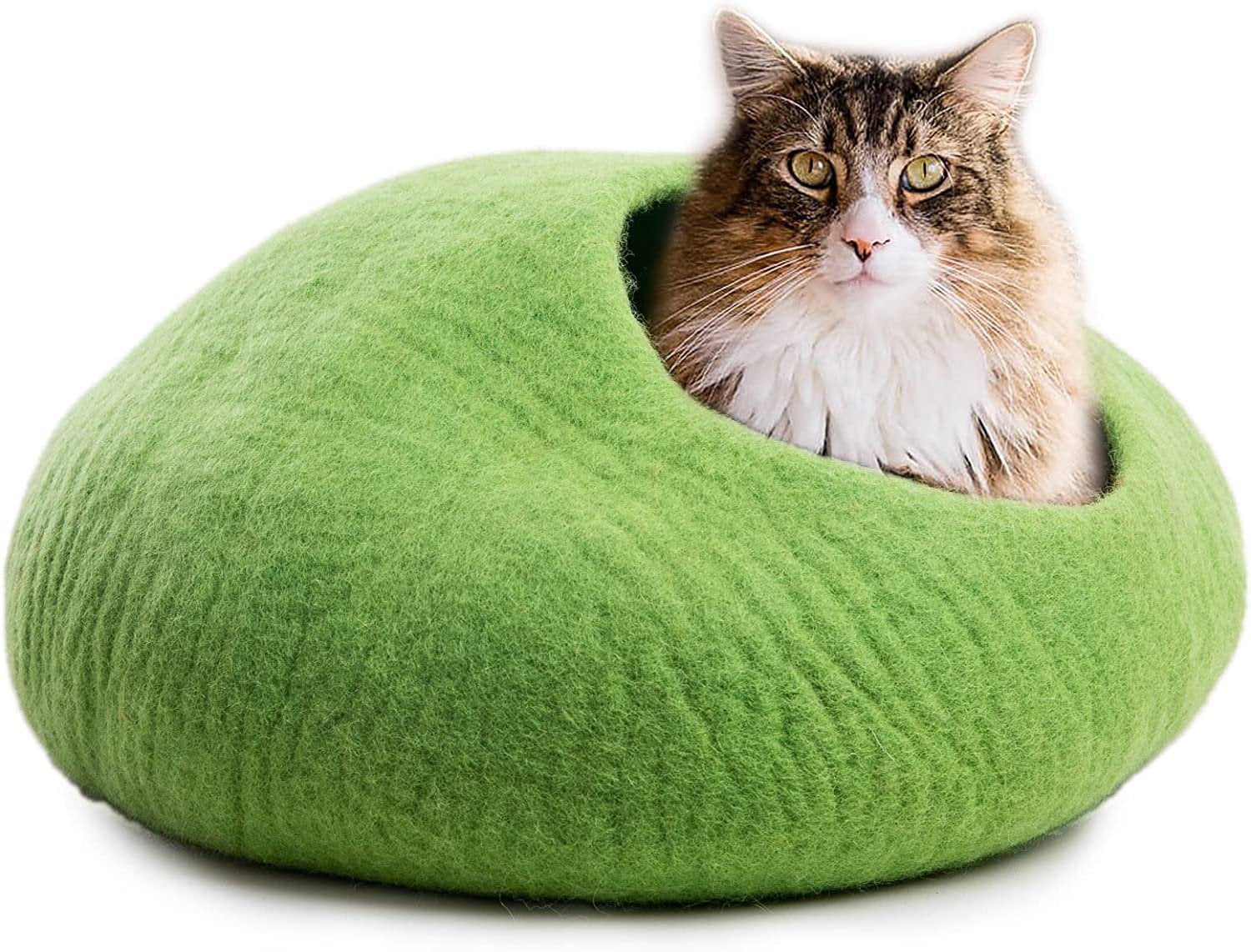 Woolygon Wool Cat Cave Bed Handcrafted from 100% Merino Wool, Eco ...