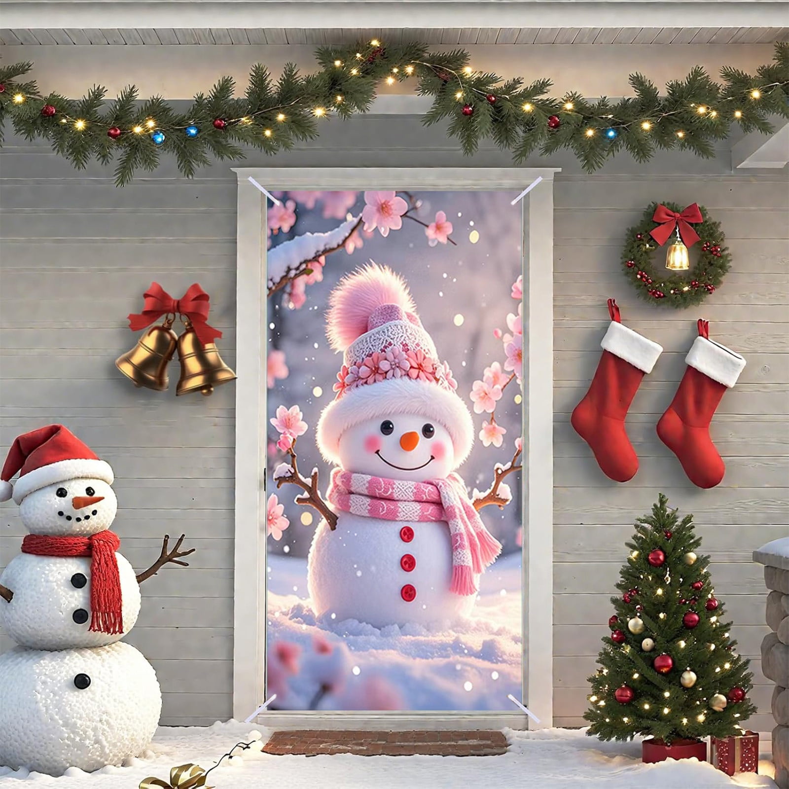 Wooowa 72.8x35.4Inch Christmas 3D Visual Door Curtains, Festive ...