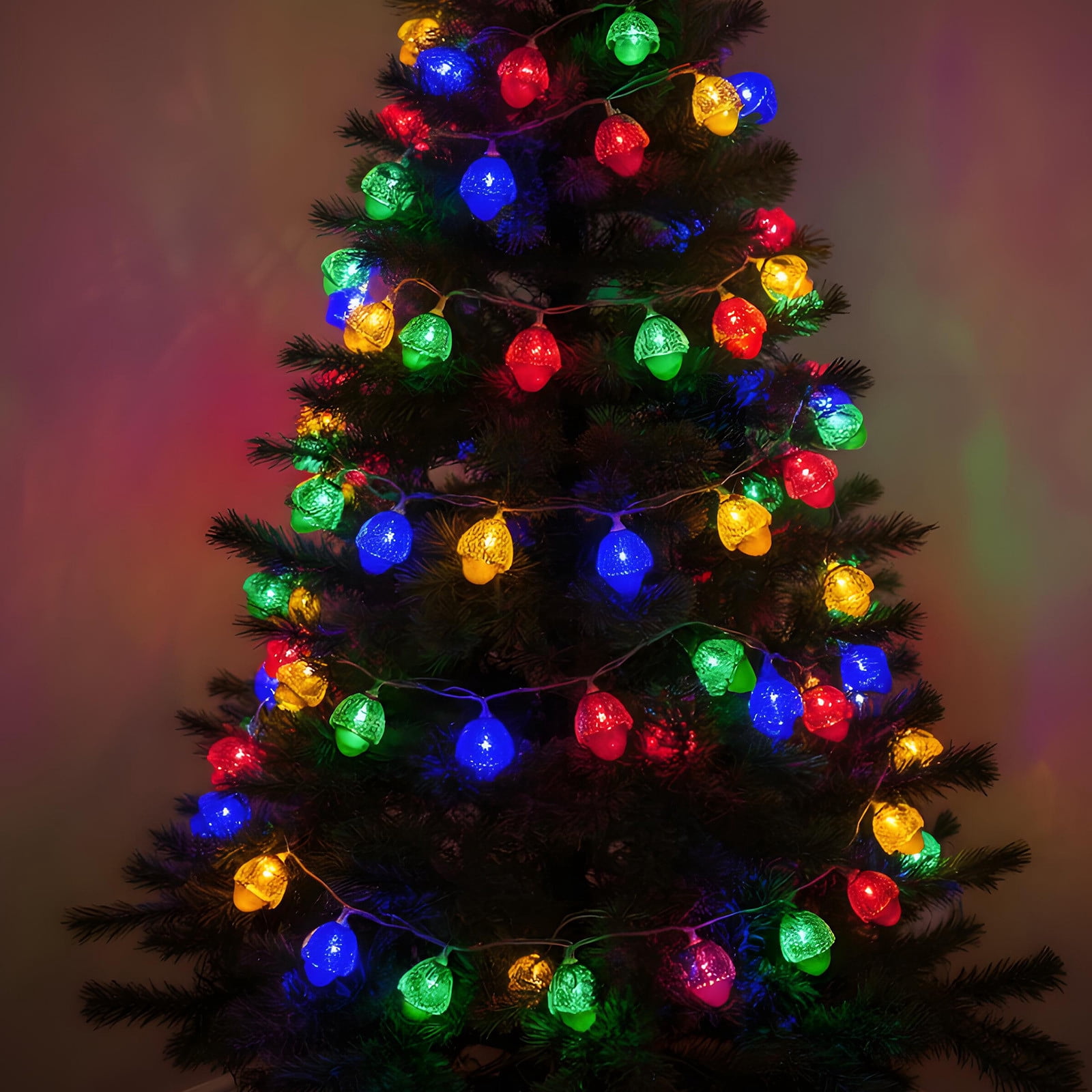 Wooowa Christmas Hazelnut & Pinecone String Lights, Warm Glow Decor for ...