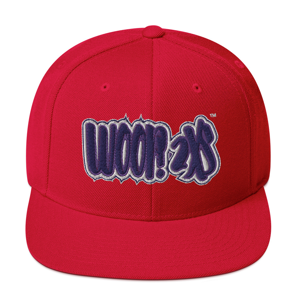 Woop Unlimited Blue Logo Snapback Hat (Red) - Walmart.com