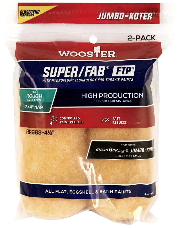 Wooster SUPER/FAB Knit 3/4 in. x 4 1/2 in. W Jumbo-Koter Paint Roller ...