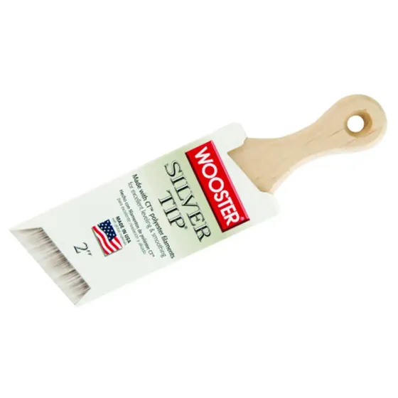 Wooster 5225-2 Silver Tip Angled Soft Polyester Short Handle Trim Brush ...