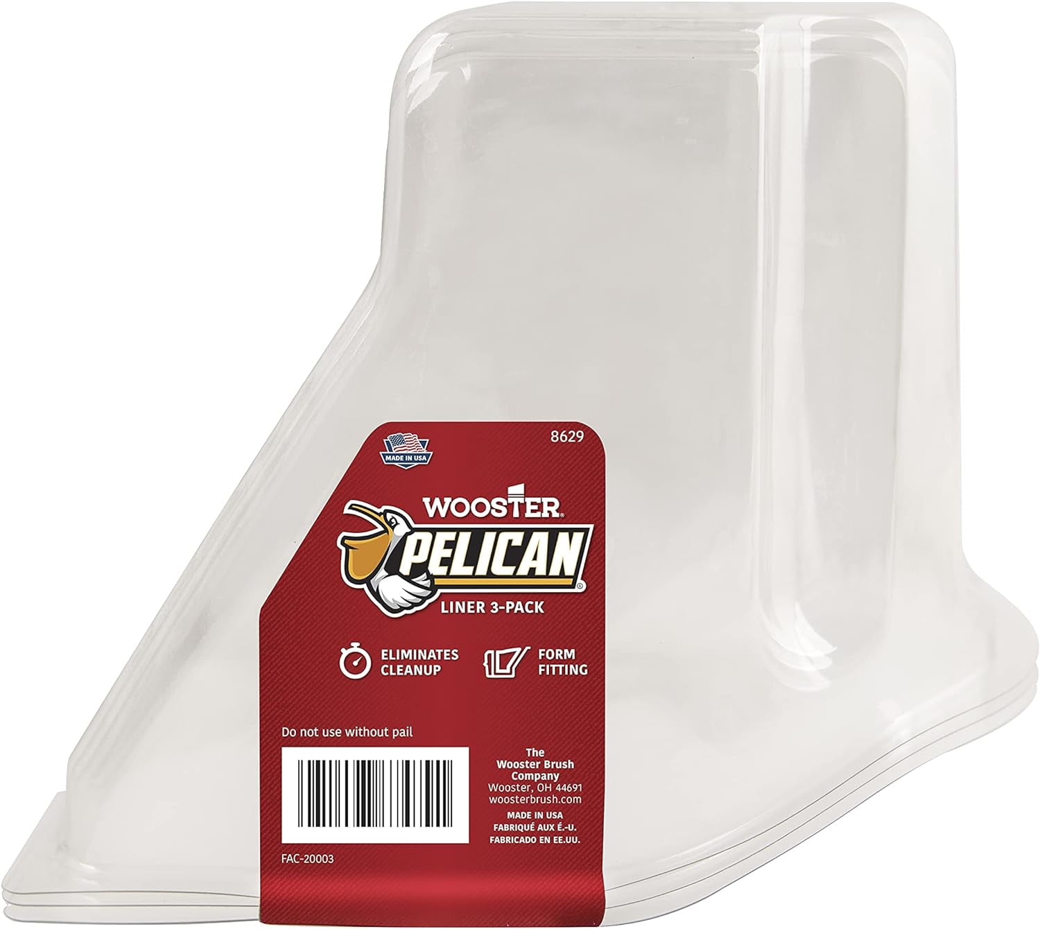 Wooster 8629 3 Pack 1 Quart Pelican Paint Liner - Quantity of 18 ...