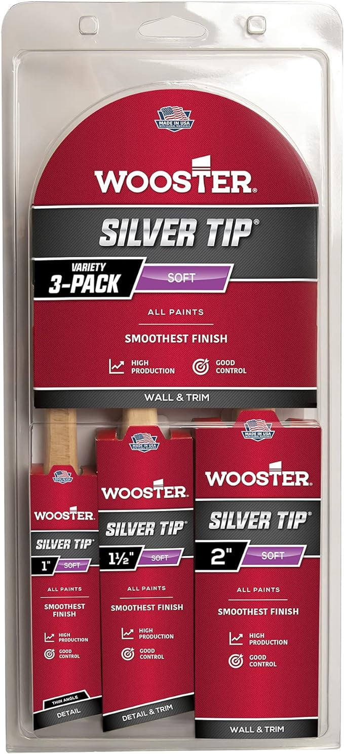 Wooster Brush 5229 Silver Tip Variety 3 Pack - Walmart.com