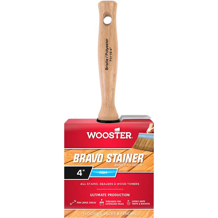 Wooster Genuine 4" Bravo Stainer Bristle/Polyester Paintbrush - F5119-4 ...