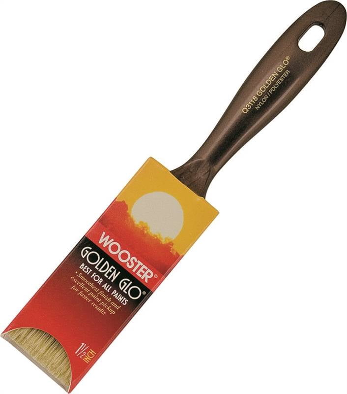 Wooster Brush Company Q3118 1.5 in. Golden Glo Nylon Poly Flat Paint ...