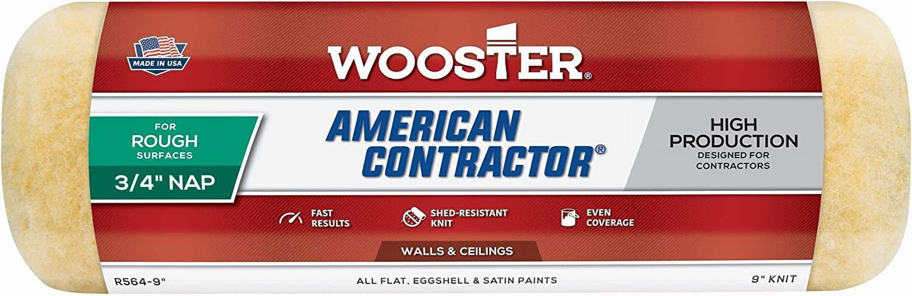 Wooster Brush R364-9 9-Inch American Contractor Roller with 3/4-Inch ...
